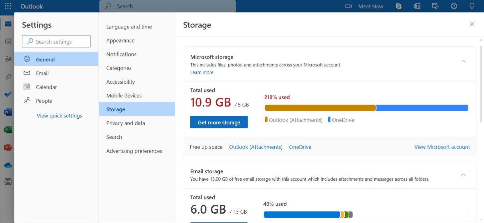 ‘Outlook.com attachments data’, auto’ stored in the cloud, using up ...