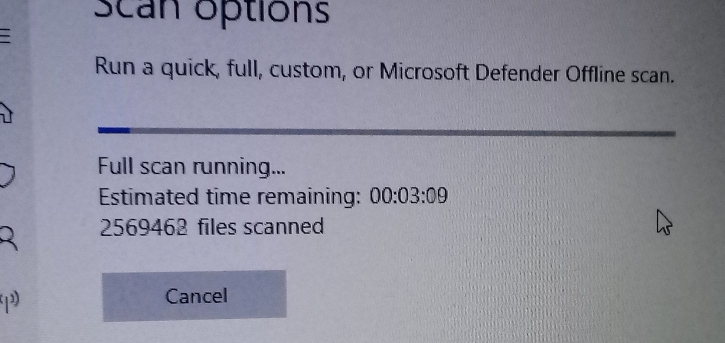 windows defender quick scans stopped. - Microsoft Q&A