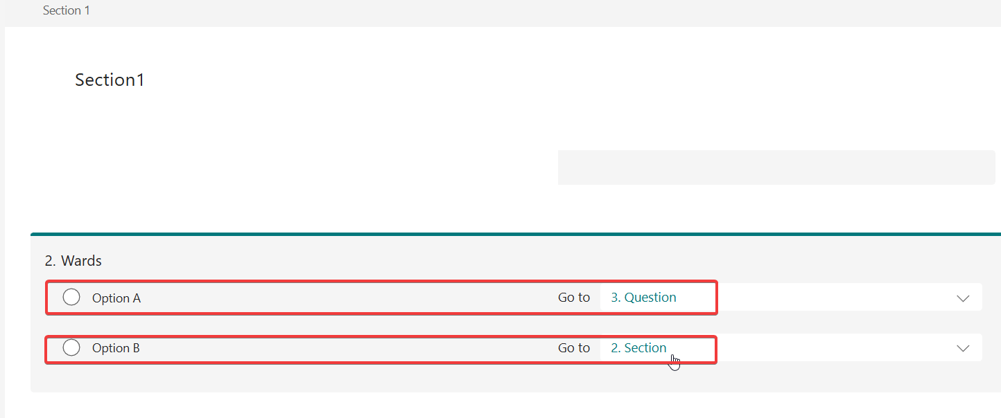 Multiple drop downs on Microsoft Forms - Microsoft Q&A