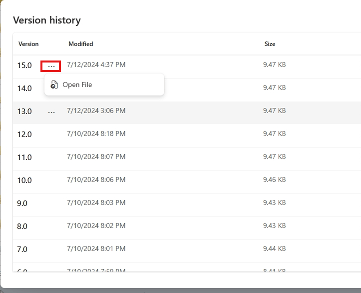 How do I recover changes in an Excel file that OneDrive seems to have ...
