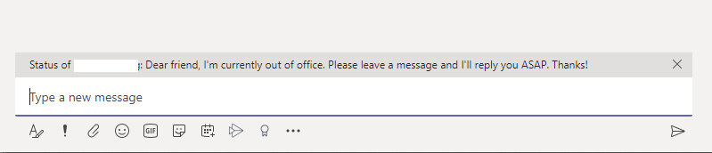 away message in MS Team - Microsoft Q&A