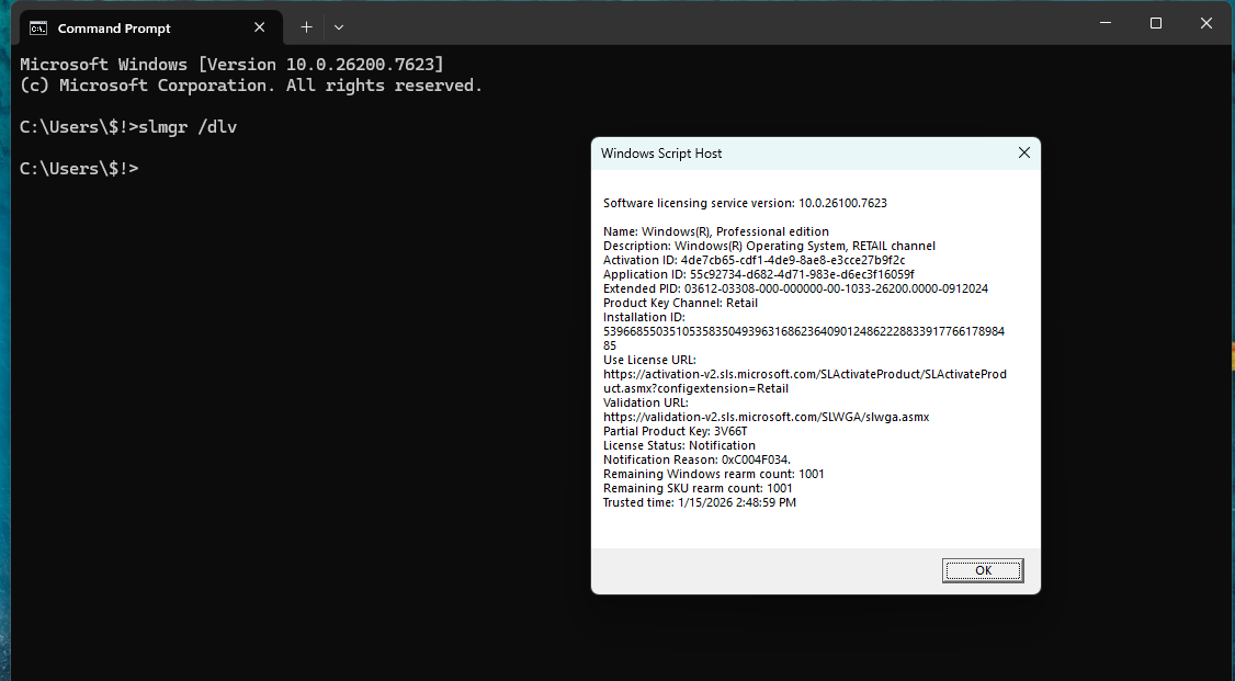 Windows 11 pro activation error 0x800705B4 - Microsoft Q&A