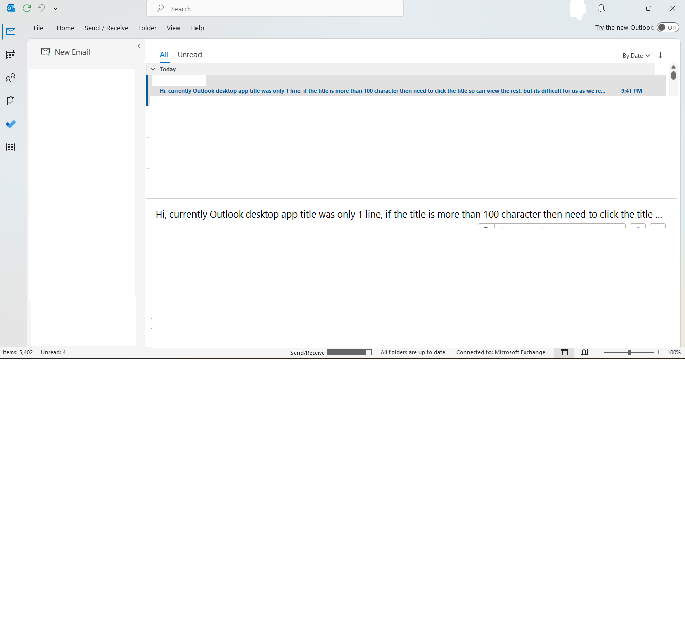Outlook Desktop App - To view full Subject title in reading pane ...