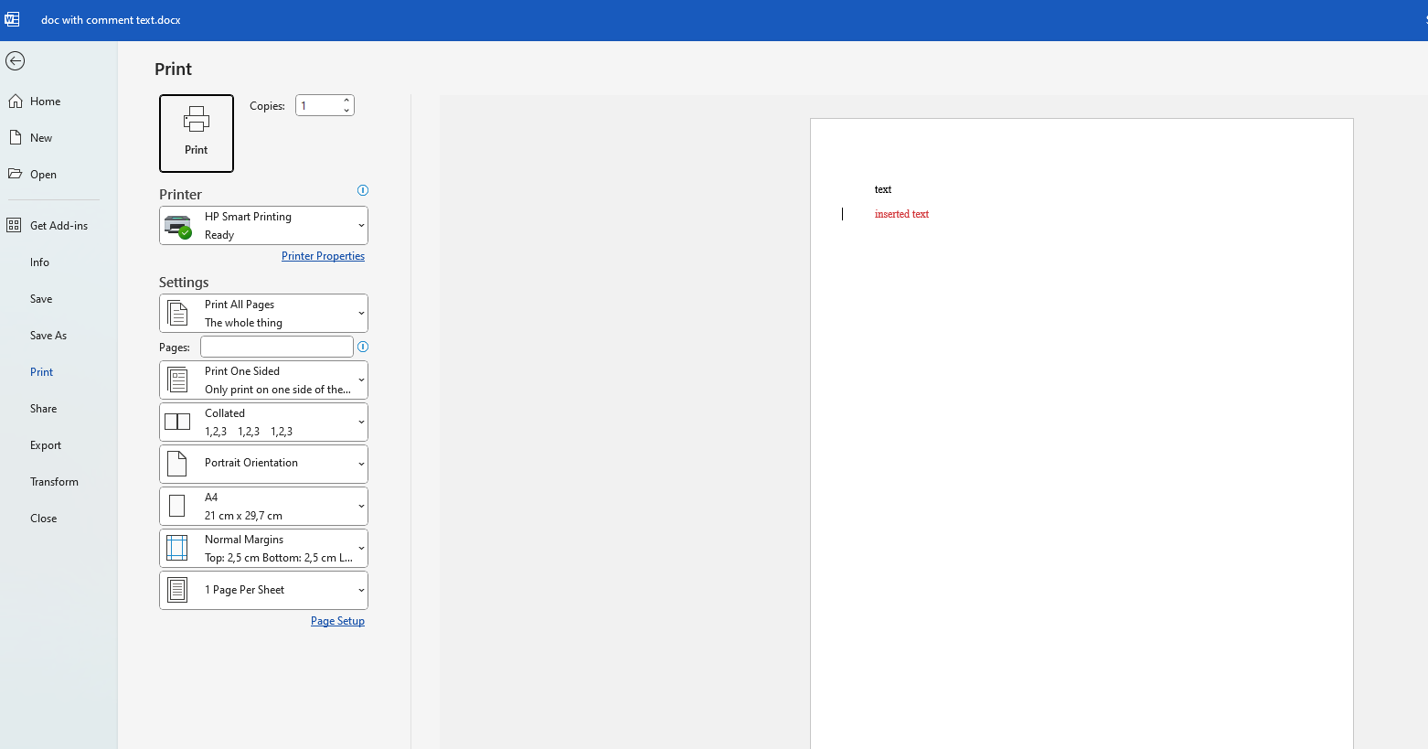 Print Tracked Changes, Not Comments - Microsoft Q&A