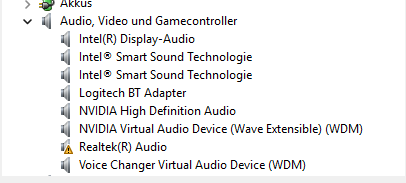 The realtek(R) Audio says that it cannot be startet becaus of missing ...