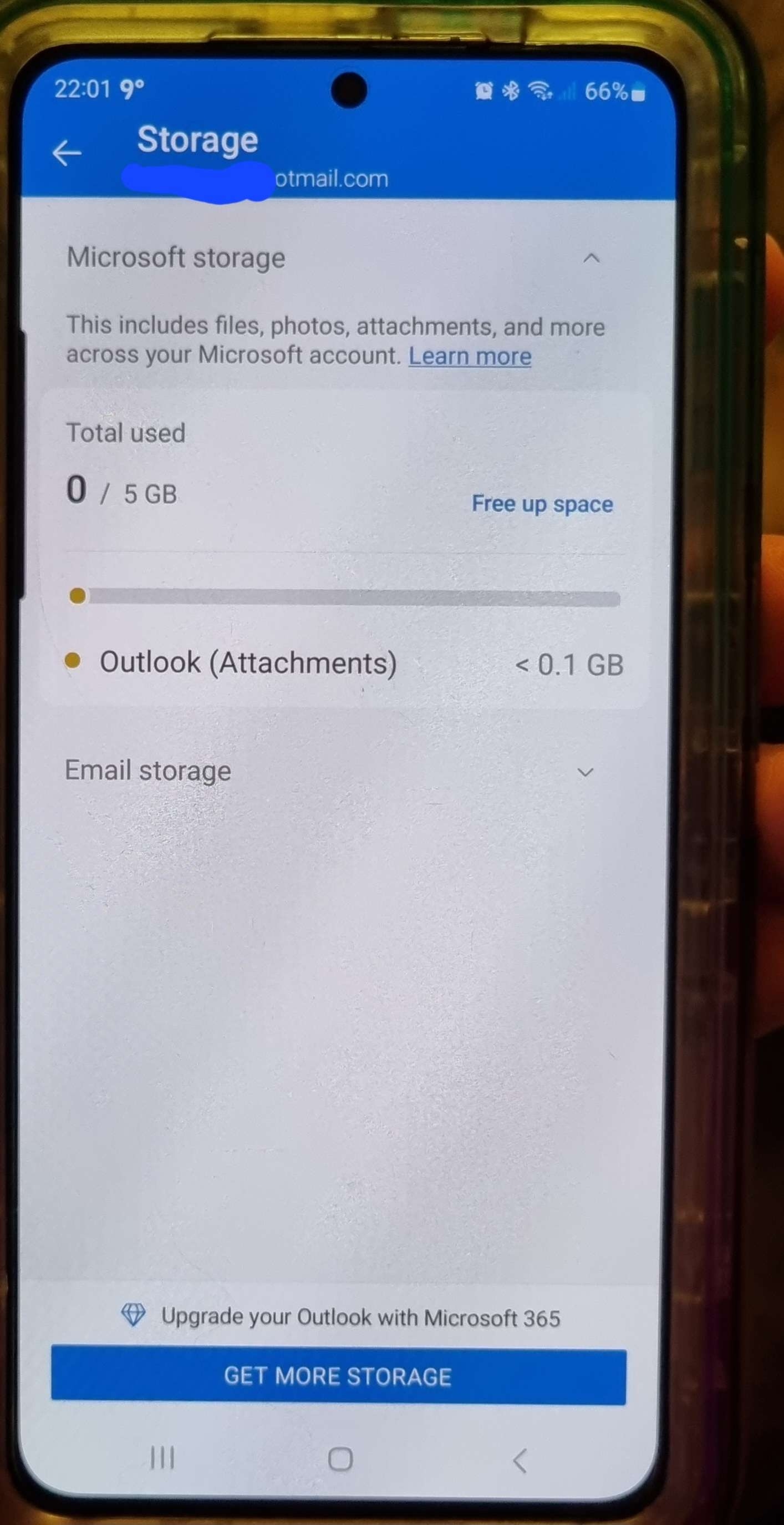 Why does Outlook "Microsoft Storage" show full even though I've deleted ...