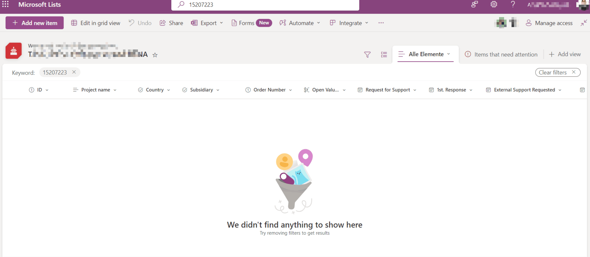 Why is the search in Microsoft Lists not returning results for existing ...