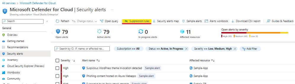 How to suppress Defender for Cloud Alerts - Microsoft Q&A