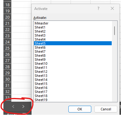 Missing sheet selection menu - Microsoft Q&A