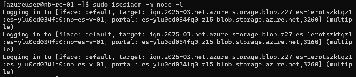 login failure/rejected error when elastic san volume connect on Linux VM with service endpoint ...
