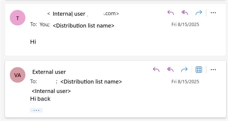 Distribution List Restricted to Internal Senders – Behavior with External Replies - Microsoft Q&A