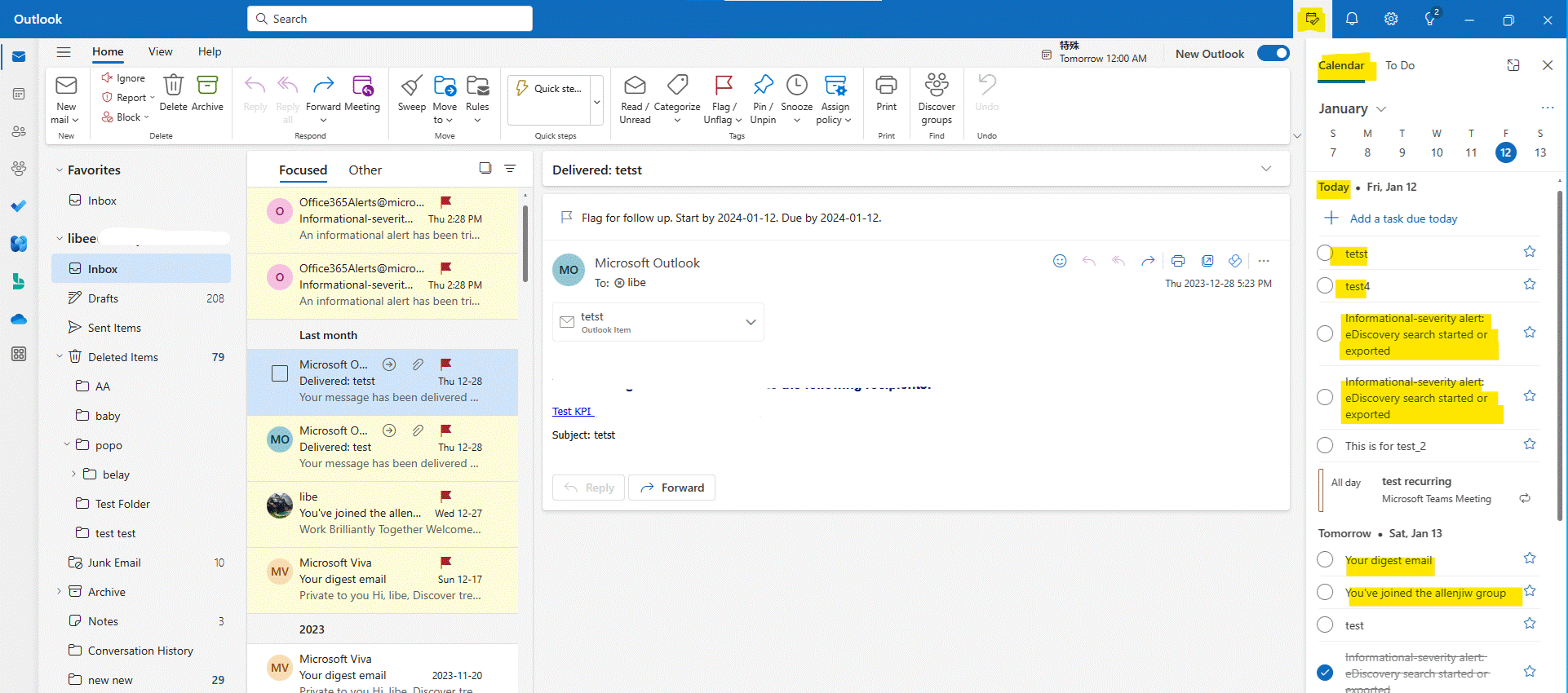 How do I add flagged items to my calendar view in New Outlook for ...