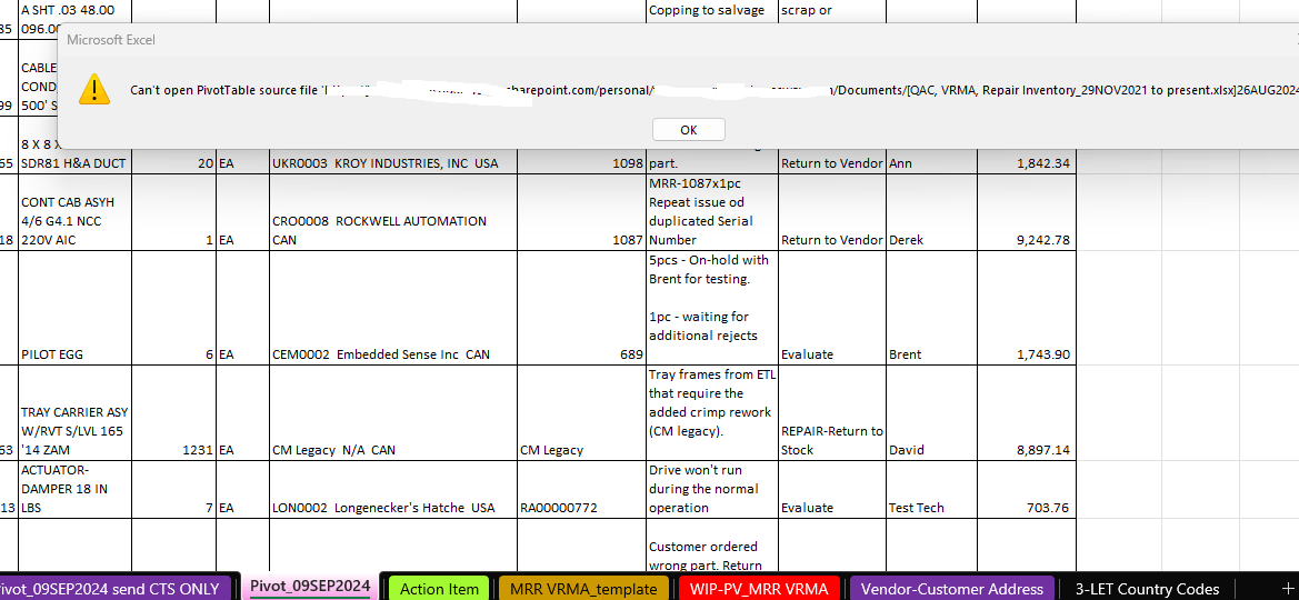 Cannot open pivot table source. Unable to refresh sheets/pivot table ...