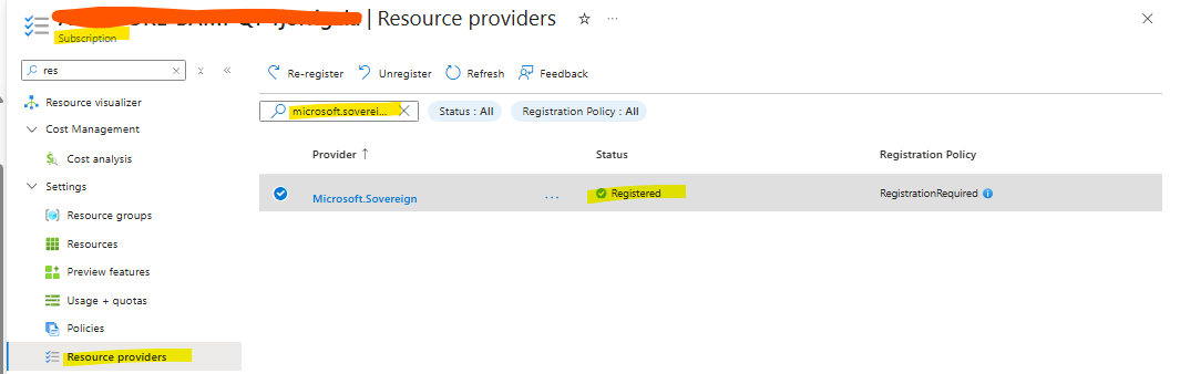 Regulated Landing Zone (preview) - The resource type could not be found in the namespace ...