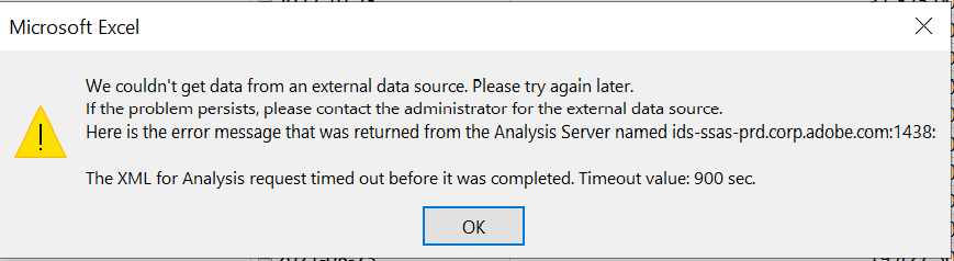 SSAS Tabular Model | Time Out Error - Microsoft Q&A SSAS Tabular Model | Time Out Error - Microsoft Q&A