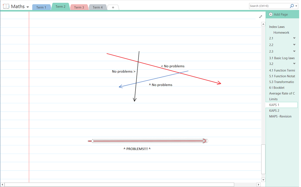 OneNote 2013 Lines/Arrows don't work as expected when drawing a ...