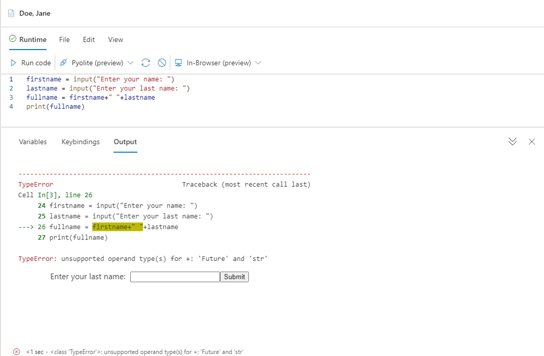 Pyolite and Python errors in Teams Assignments - Microsoft Q&A