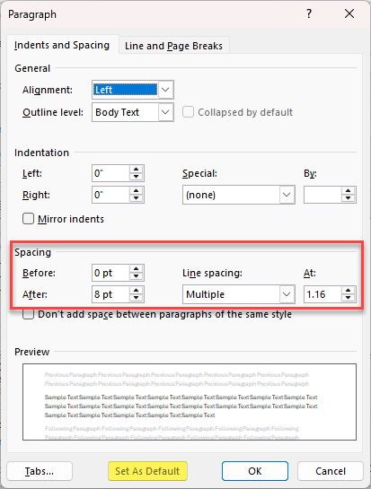How to stop word auto-reverting 'Normal' spacing, as I want to keep it as 'No Spacing ...