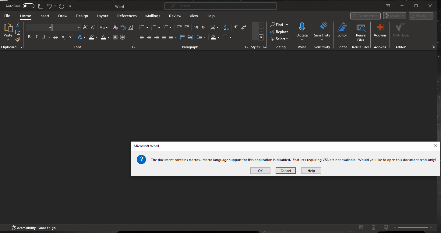 Multiple error messages on opening Word documents + AutoSave not ...