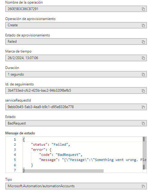 Azure Cloud Creating Automation Account Bad Request Error Microsoft Qanda 4729