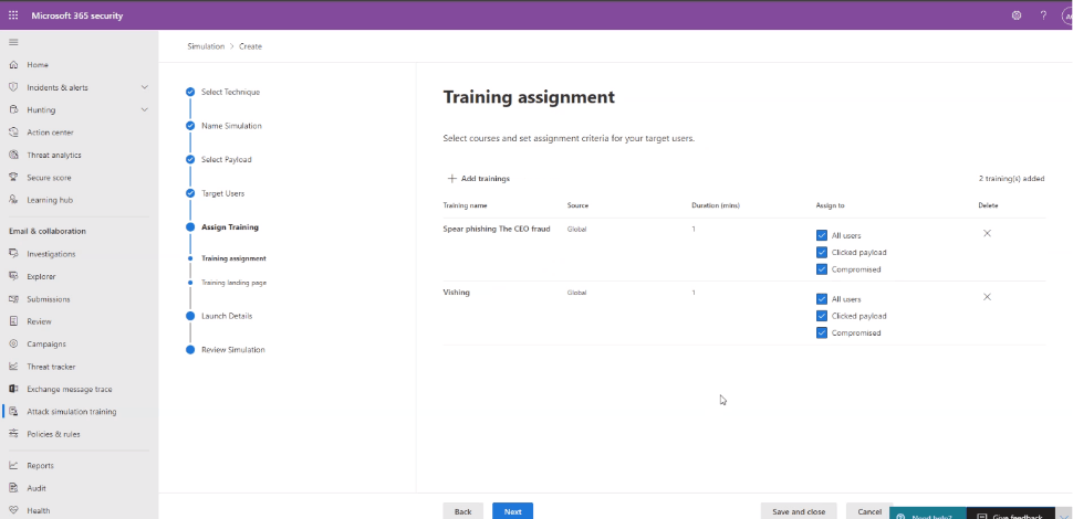 Microsoft Phishing Simulation- trainings - Microsoft Q&A