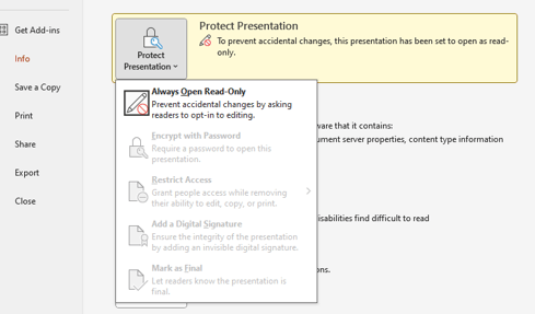 Restrict Access Grayed Out PowerPoint - Microsoft Q&A