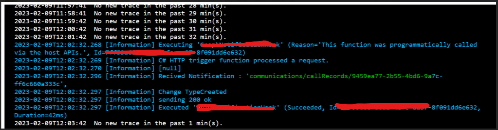 getCallRecord webhook for change notifications receives no data ...