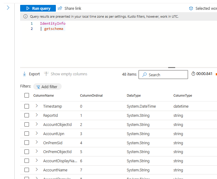 "IdentityInfo" Table Contains Lowercase Column Names - Microsoft Q&A