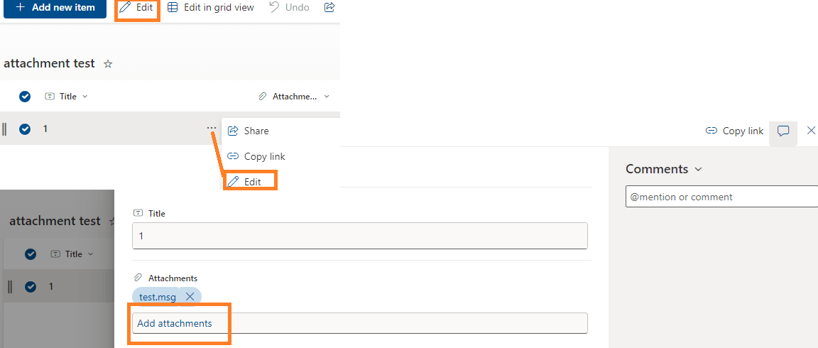 attaching emails to an item in microsoft list - Microsoft Q&A