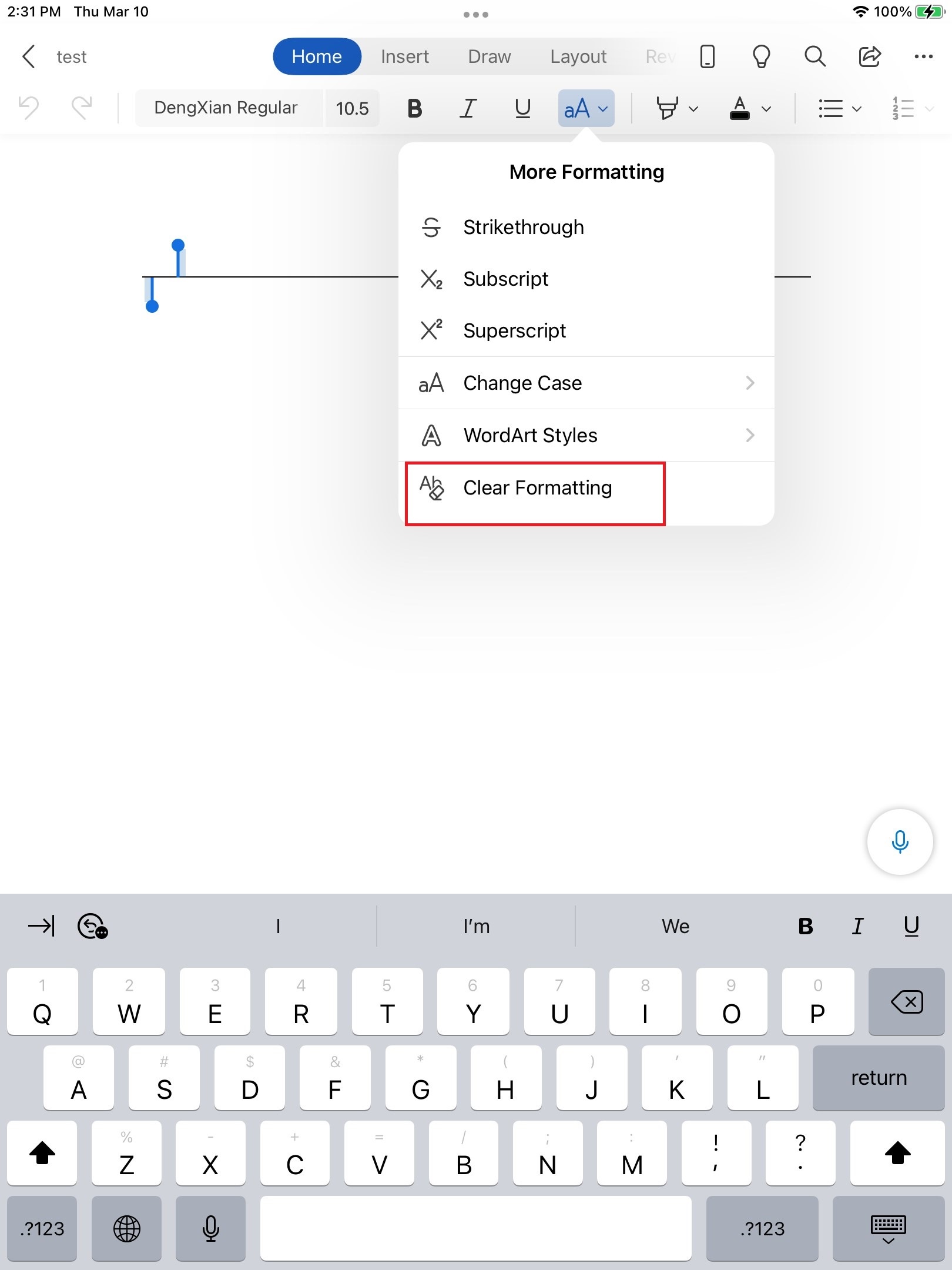 Line across word document - Microsoft Q&A