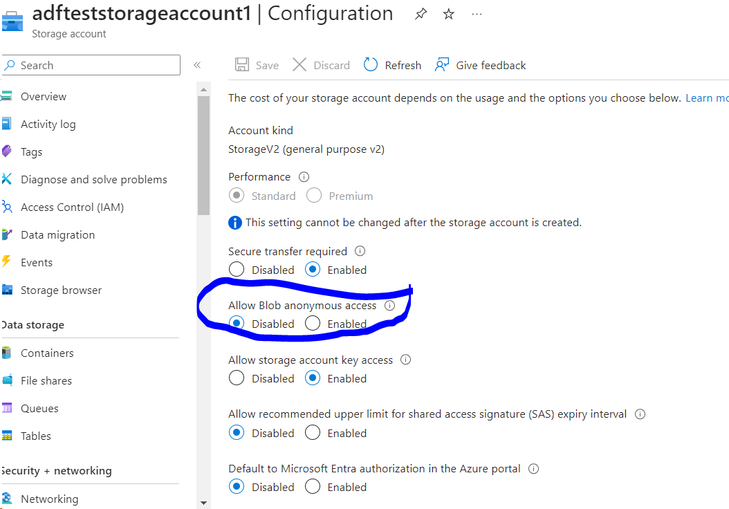Even after enabling Blob acess still my container acess is blocked,i observed after enabling ...