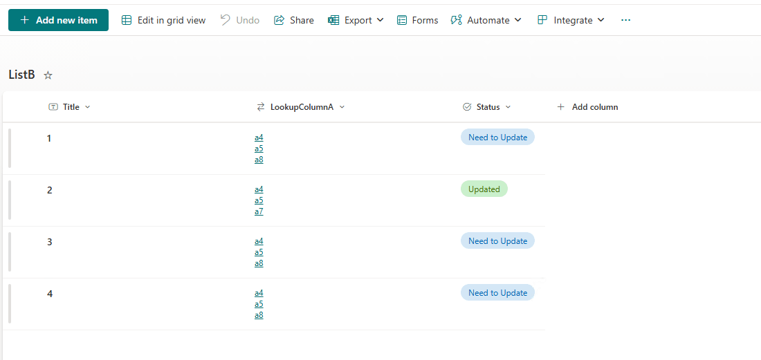 Updating Sharepoint Lookup Via PowerAutomate - Microsoft Q&A