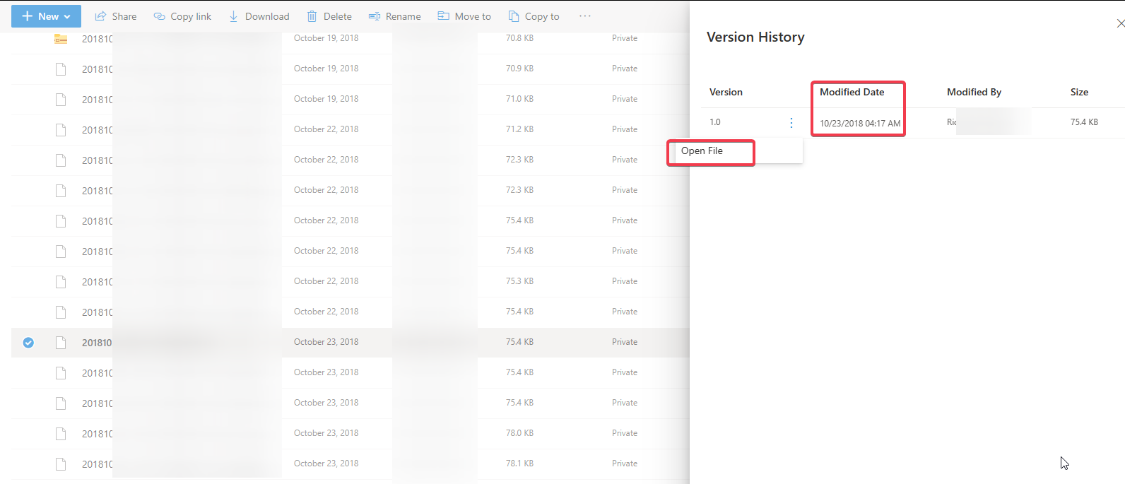 Can't restore files from version history in OneDrive/SharePoint ...