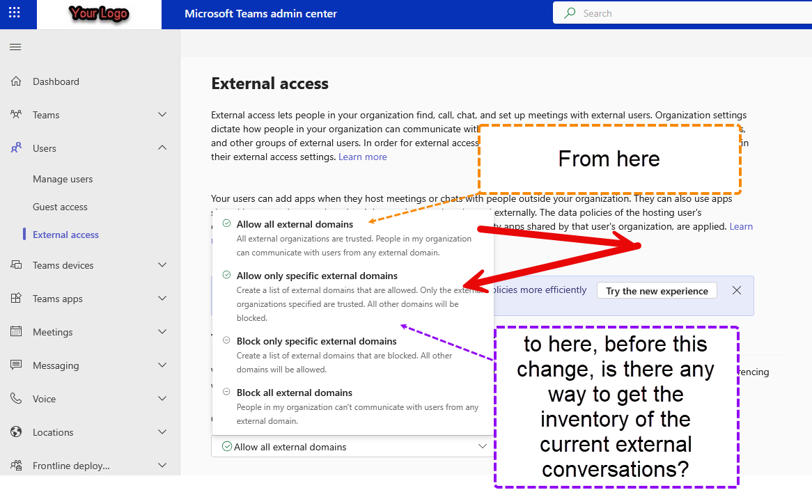Teams get current list of external conversation before block the ...