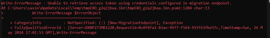 New Migrationendpoint Error Microsoft Qanda