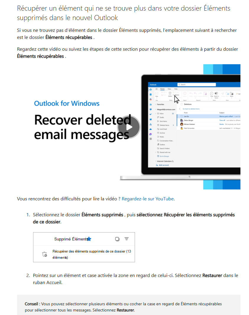 Mes e-mails ont disparu de ma boîte Outlook/Hotmail - Microsoft Q&A