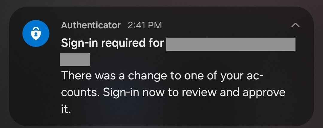 "Sign-in required" message from Authenticator - Microsoft Q&A