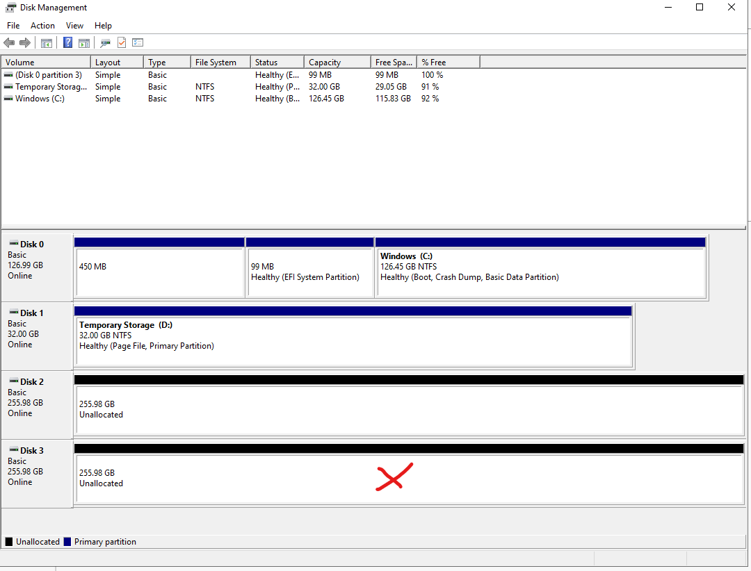 New data disk in Azure not being seen by the guest operating system ...