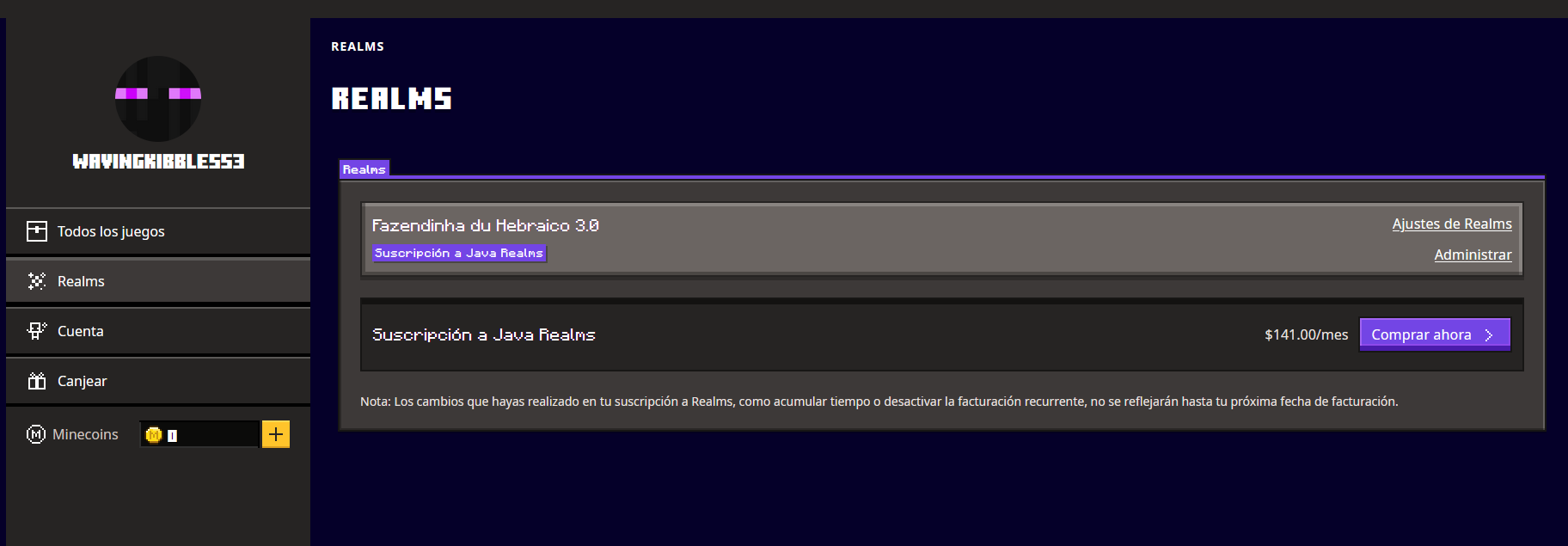Paid for Minecraft Realms, but realm is still expired. - Microsoft Q&A