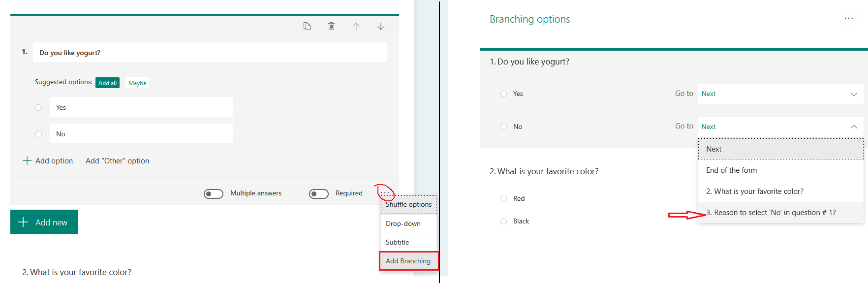 Forms - How to set restriction rule on answer options? - Microsoft Q&A