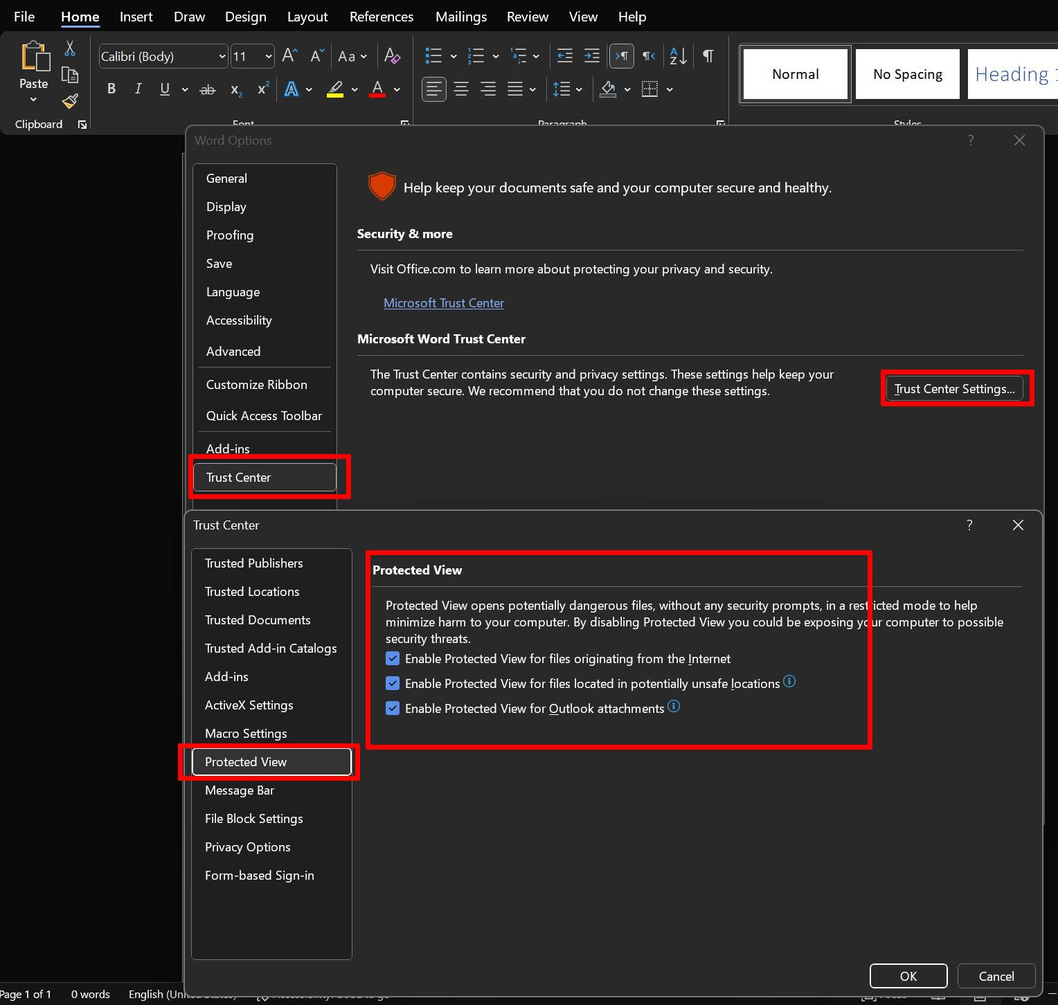 All my Word docs now open in read only after update, how do I stop this for all future docs ...