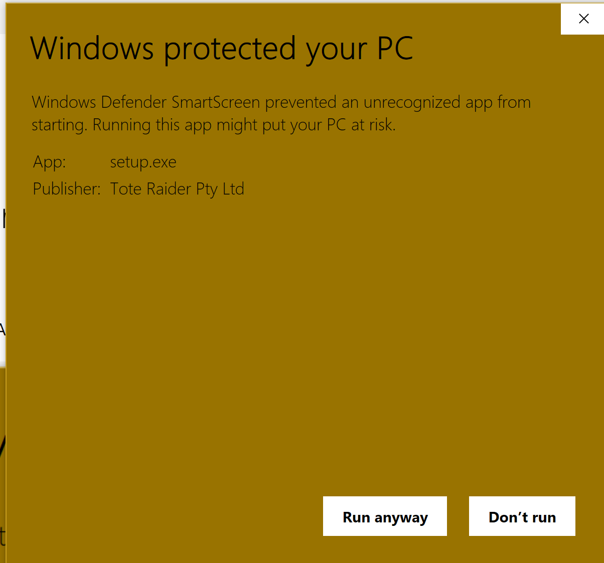Windows Defender is giving a warning when Installing a validly signed ...