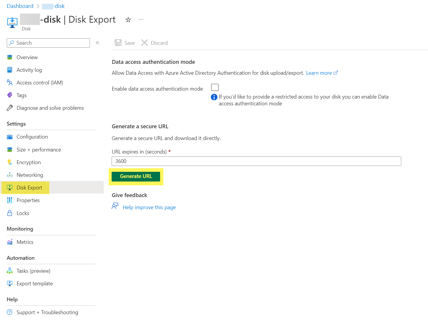 Export storage disk - Microsoft Q&A
