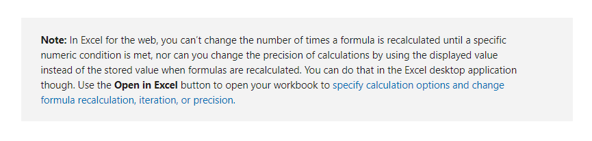 How to enable iterative calculation in online excel ? - Microsoft Q&A