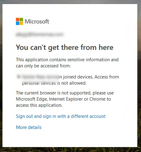You can’t get there from here- Office 365 - Microsoft Q&A