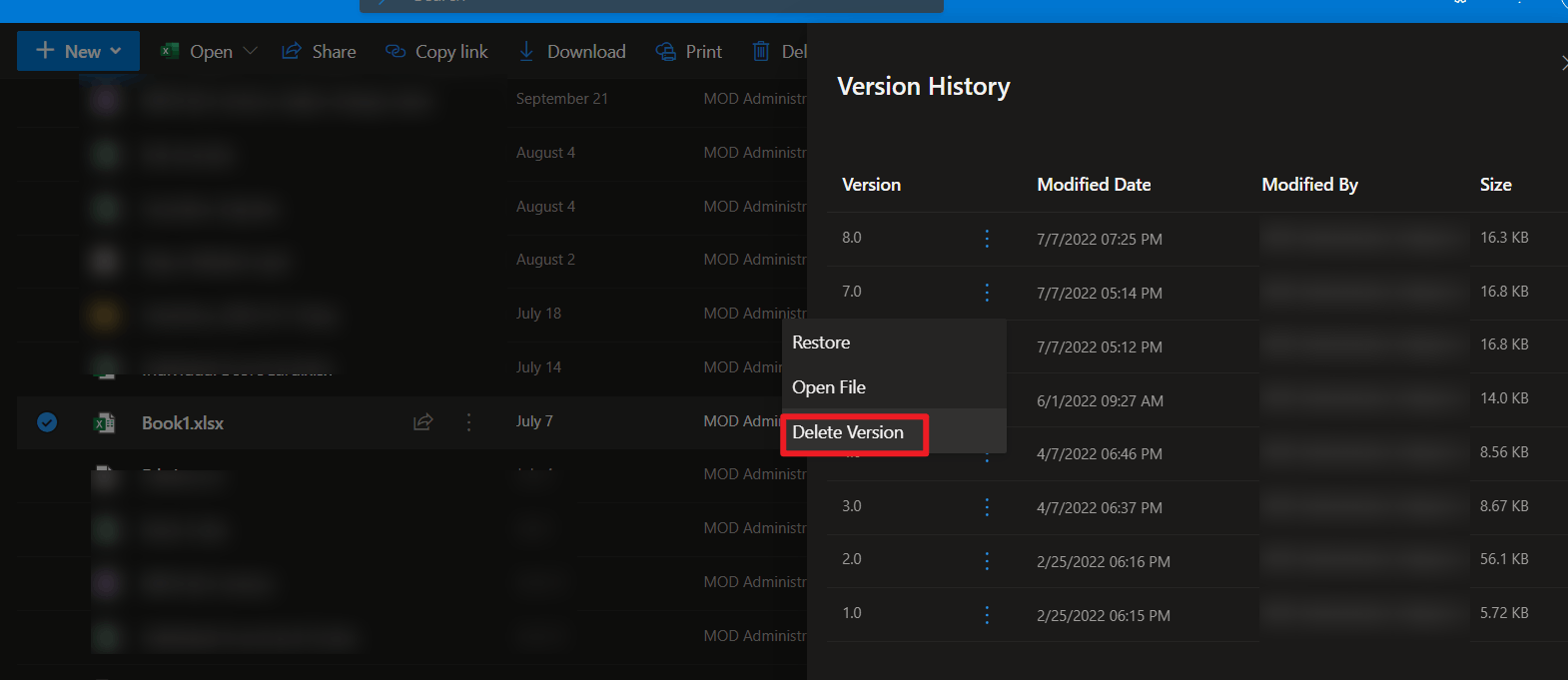 Microsoft version history - Do these versions take up space/how do you ...