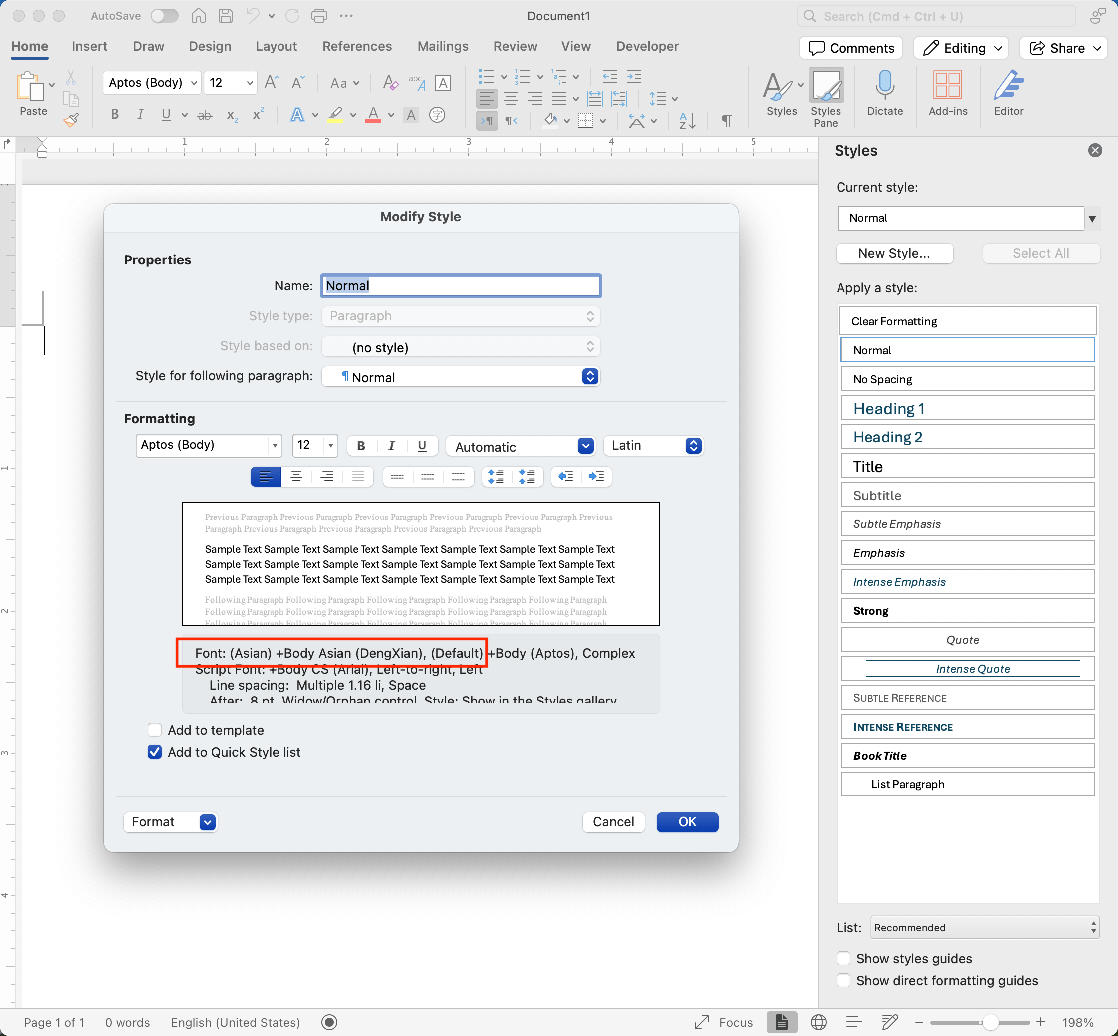 How to remove Asian font as part of default in Normal style? - Word for ...