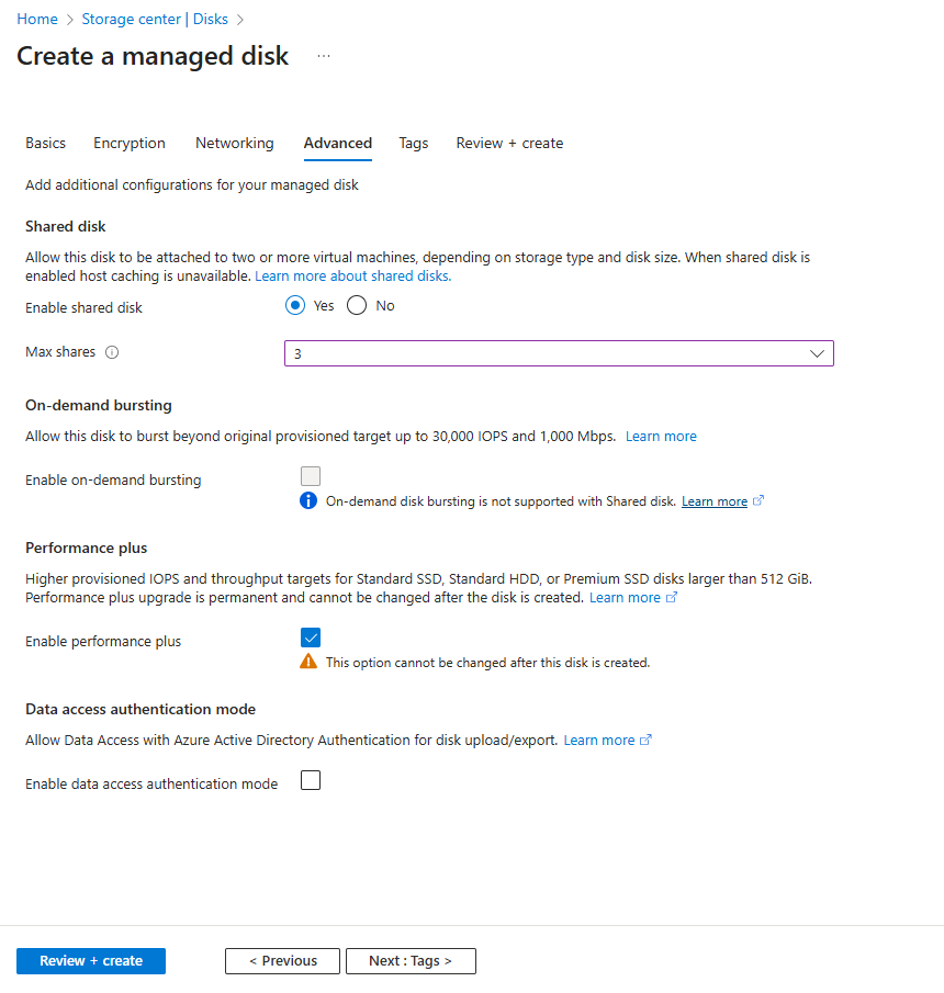 Is Performance Plus Supported for Azure Shared Disks in SQL Server VMs ...