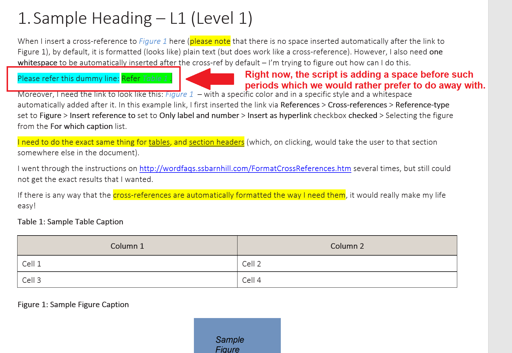 Formatting cross-references in Word. - Microsoft Q&A