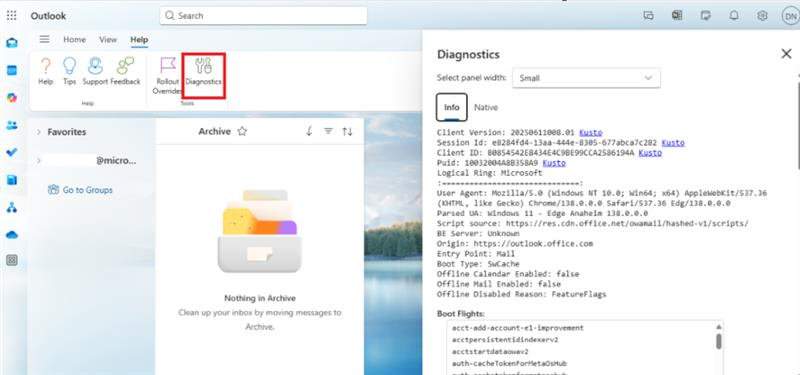 Outlook Web hangs with "New Themes by Copilot". Outlook is now 100% ...